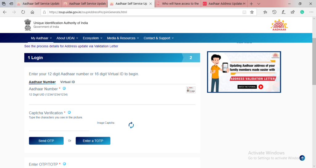 Documents required for Aadhar Card Address Change (Aadhar Address Proof)