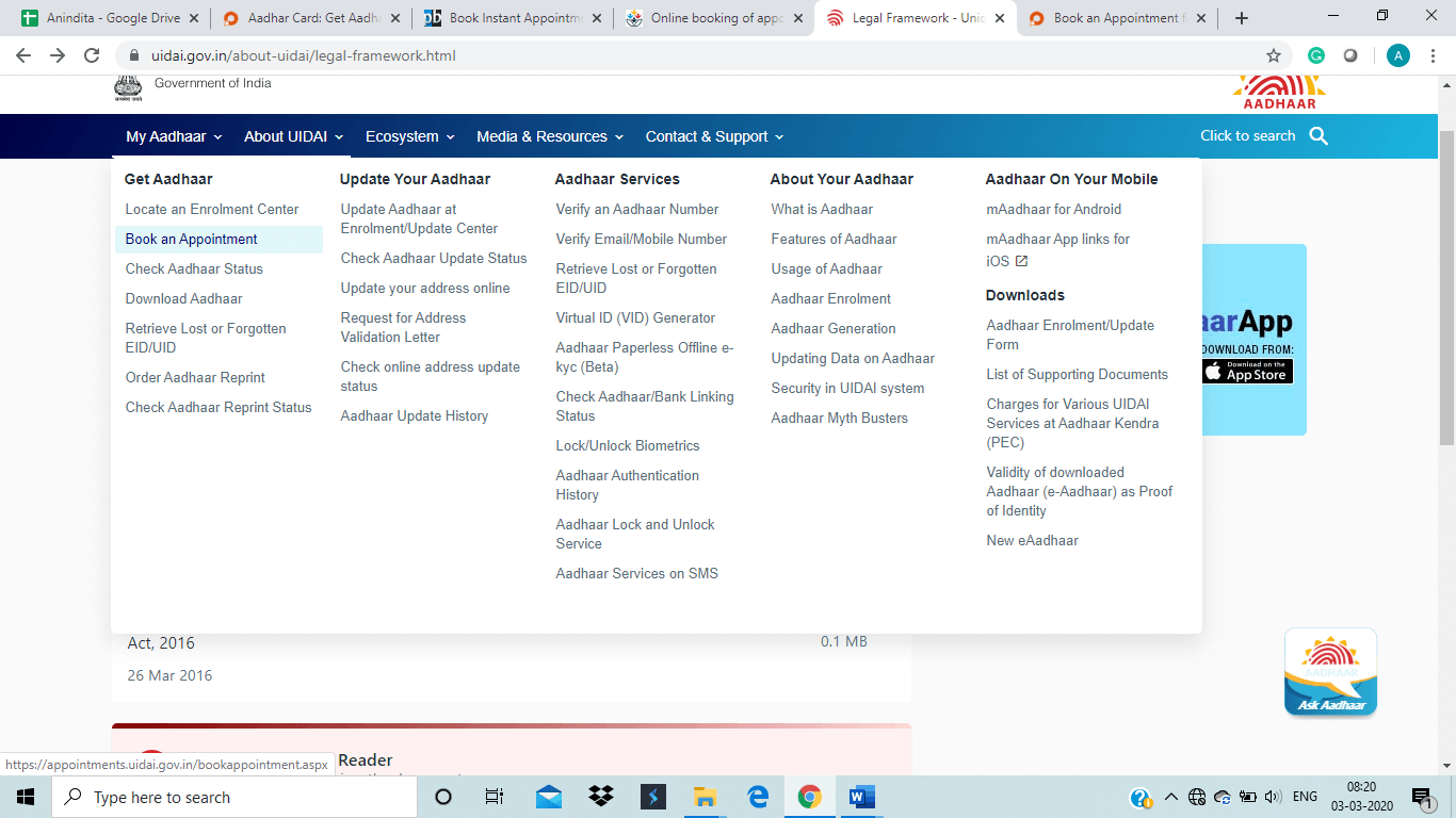 Appointment for Aadhaar Enrolment: How to Book Aadhar Card Appointment